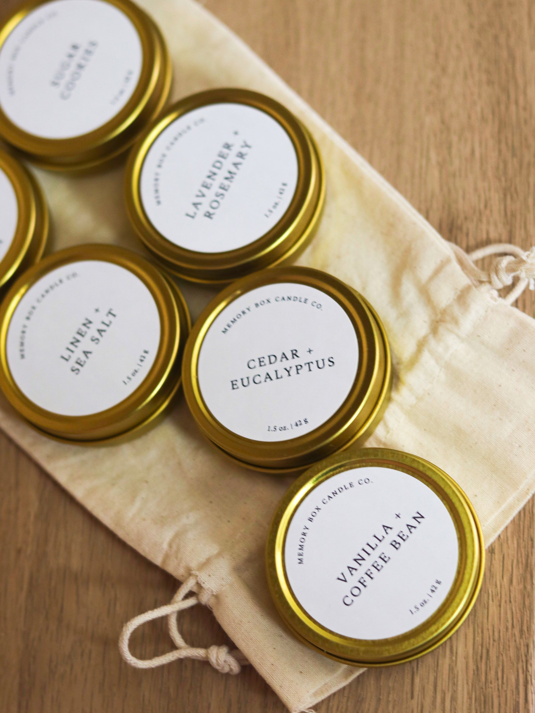 Mini Gold Candle Sampler Pack – Memory Box Candle Co.